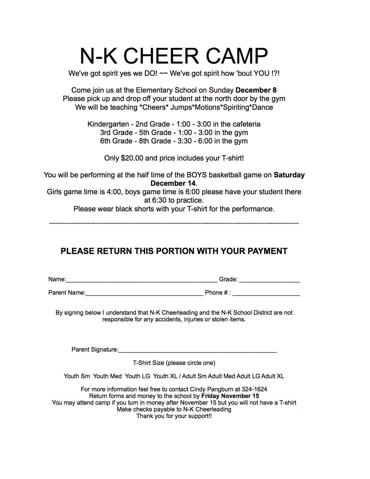 Northwood-Kensett - Cheer Camp Form 2013